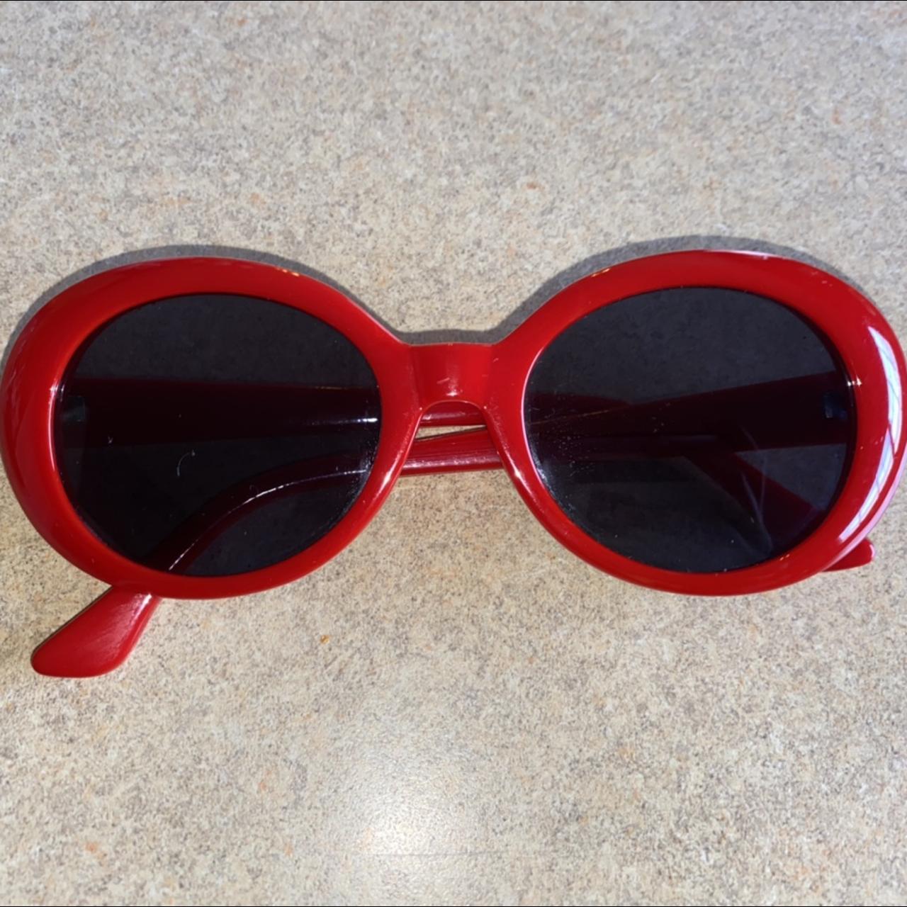 Red clout goggles sunglasses Great condition... - Depop
