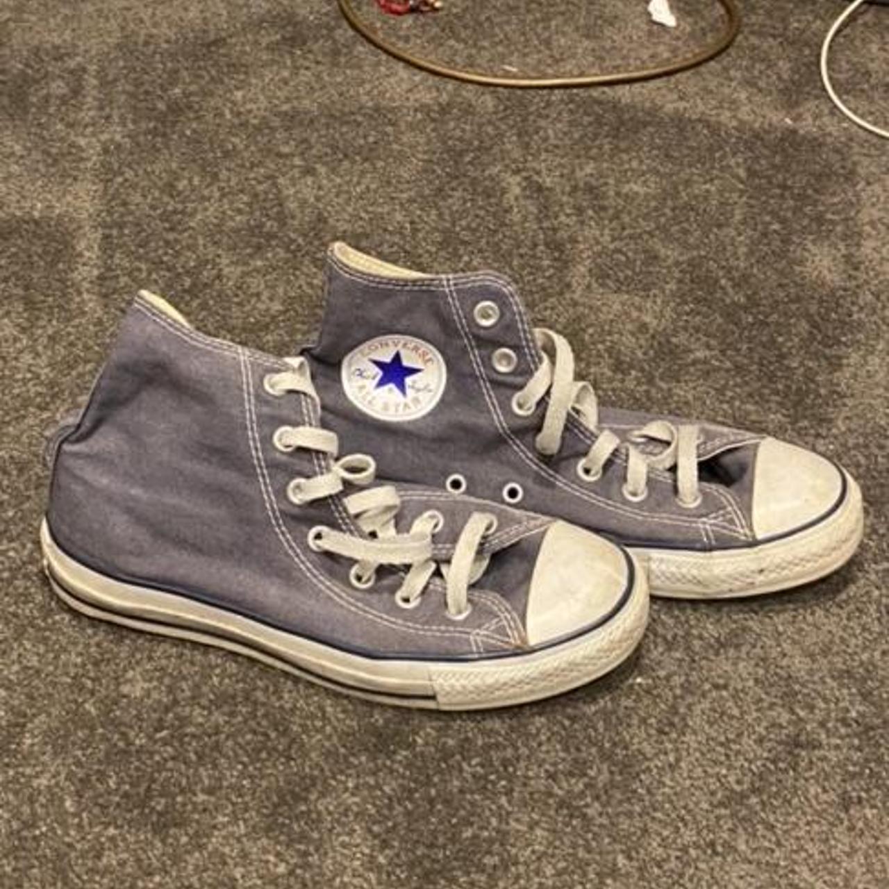 navy blue/grey converse: - uk 5, womens 7 -... - Depop