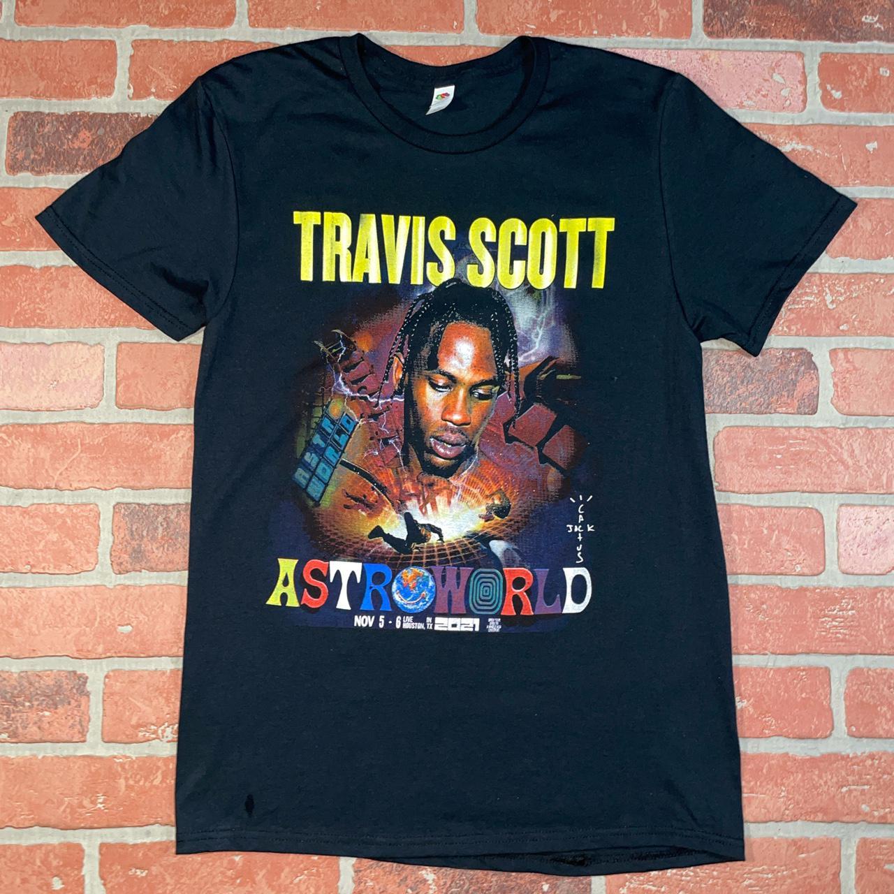 2021 Travis Scott Astroworld Shirt. Solid Black... - Depop