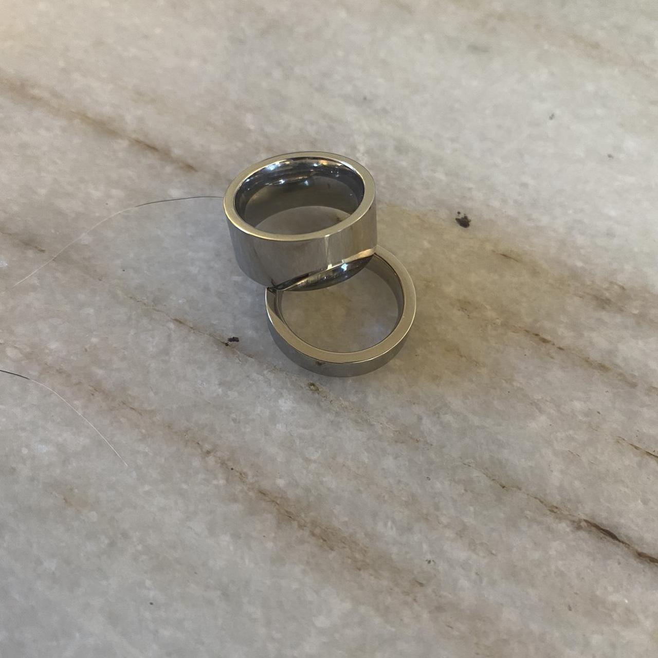 Set of 2 stainless steel rings from Vitaly. Never... - Depop