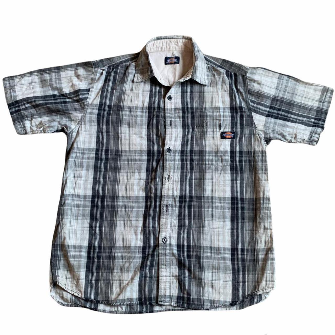 Dickies Mens Grey And White Shirt Depop