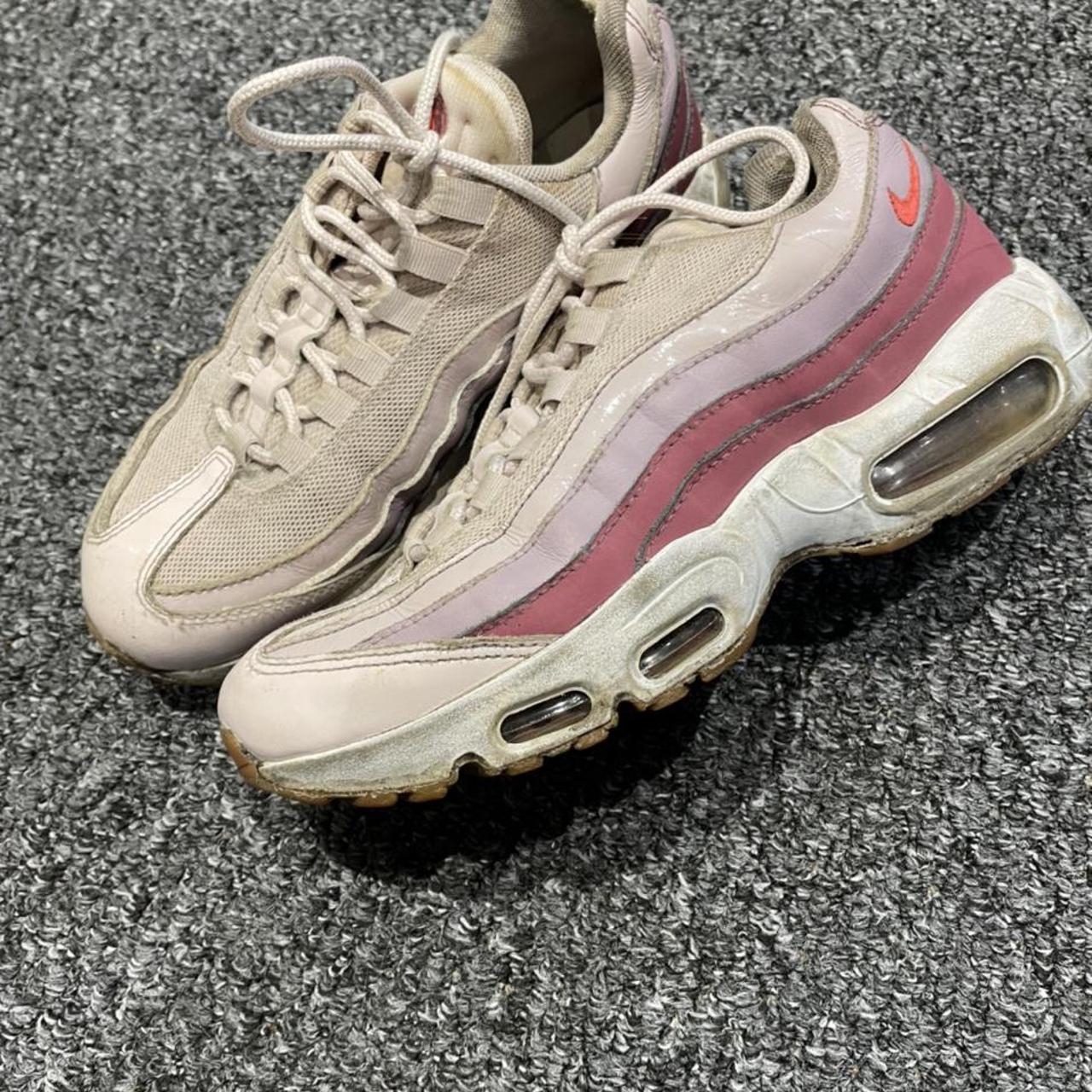 Pink Nike AirMax 95 size 5. Good condition on the... - Depop