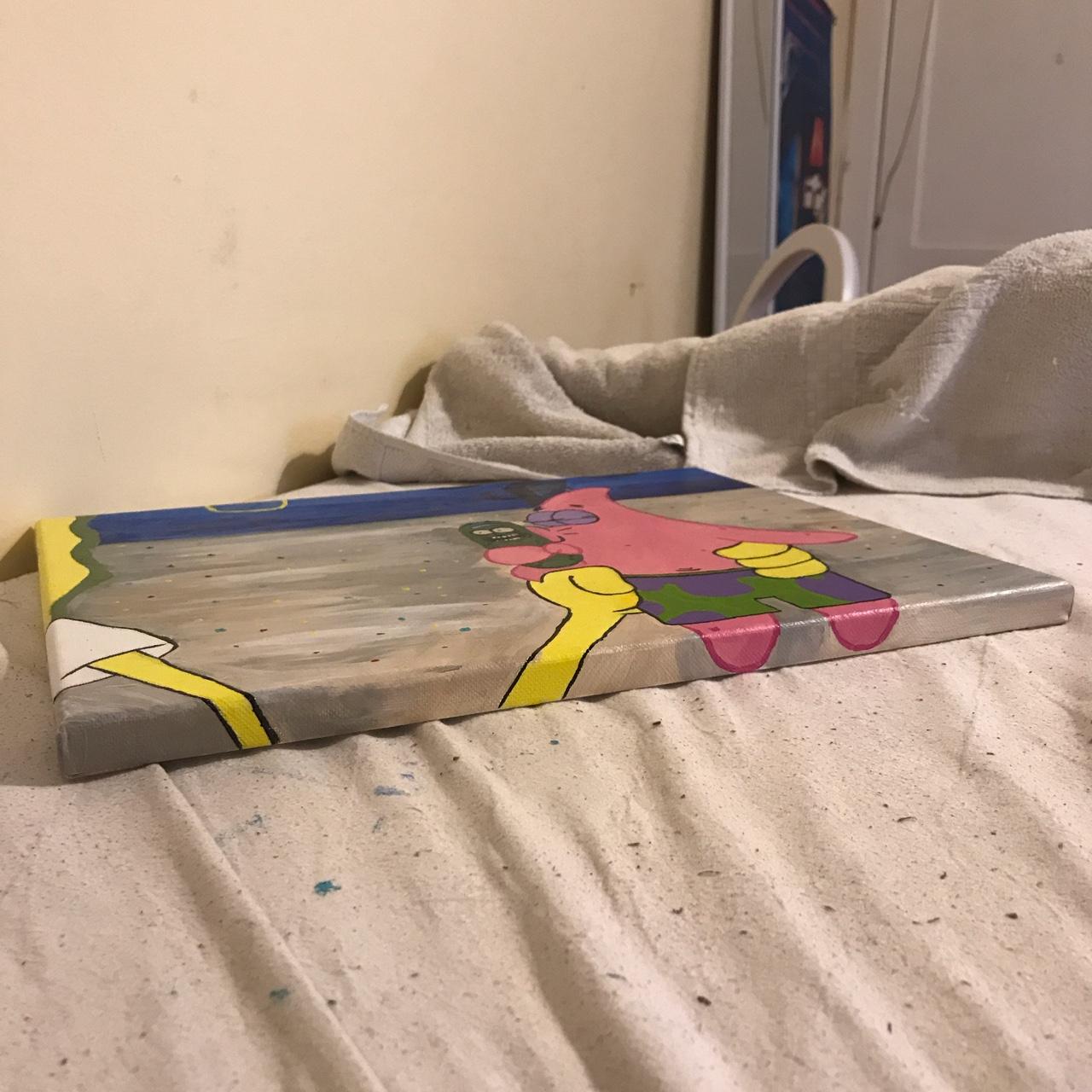 Patrick Star Kissing Pickle Rick - Hand painted... - Depop