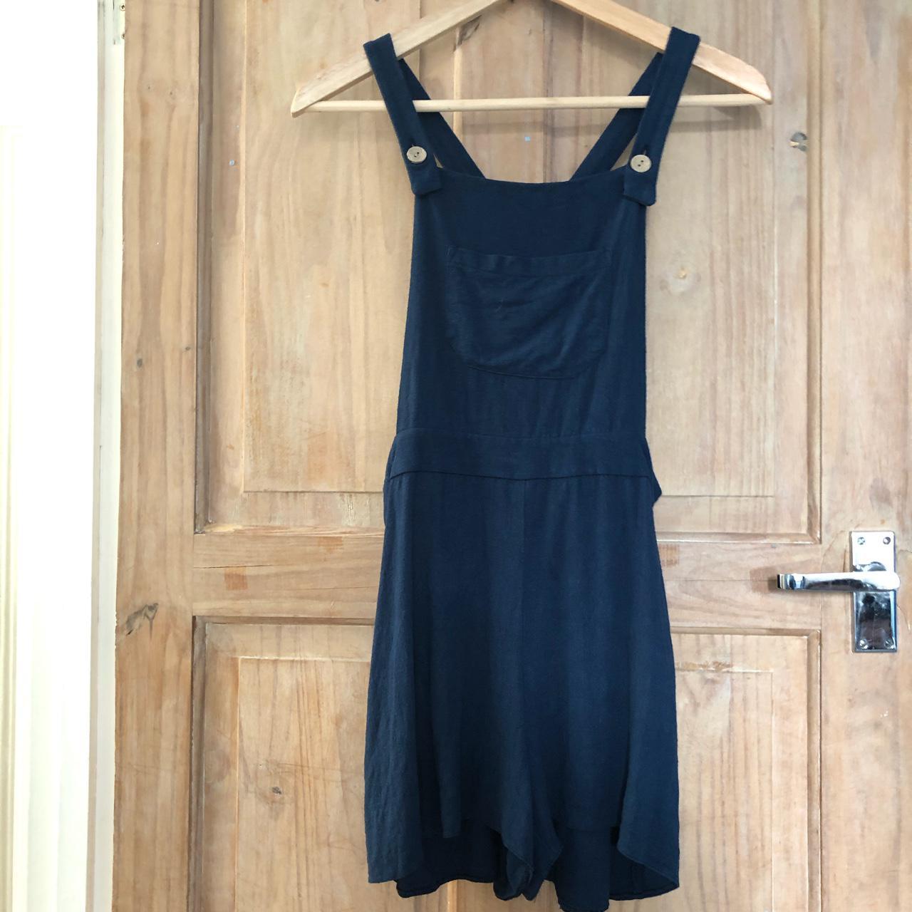 Blue dungarees, very comfortable cloth material - Depop