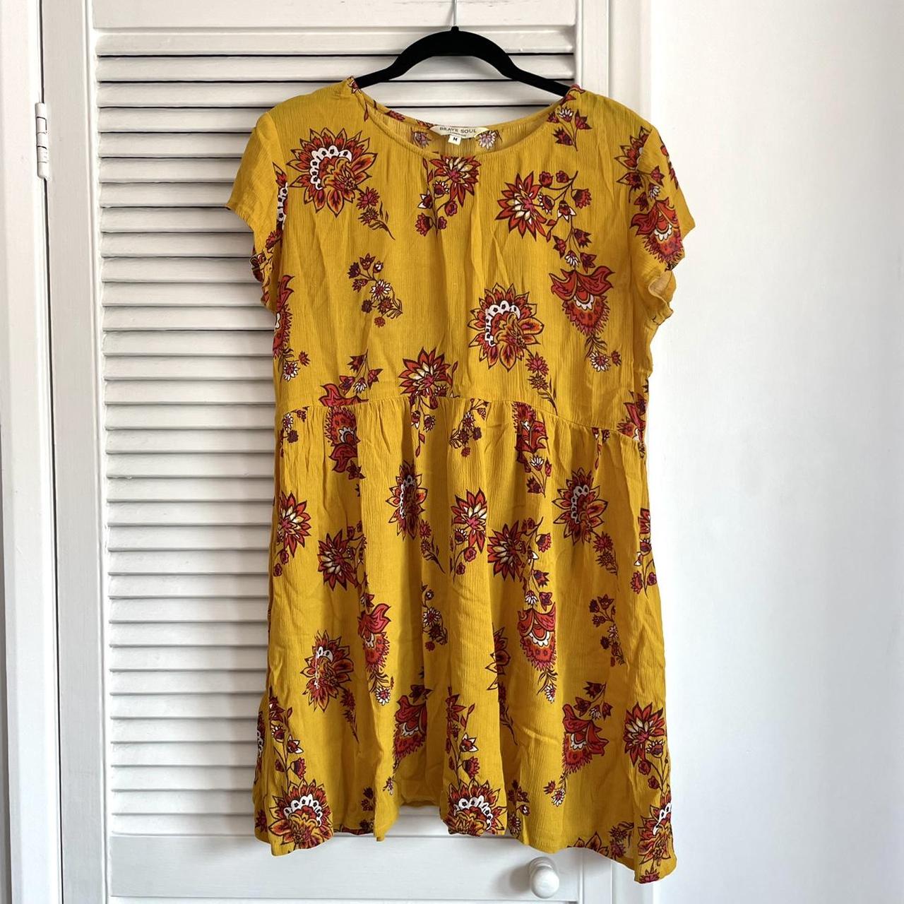 Pretty yellow summer smock dress from Brave Soul -... - Depop