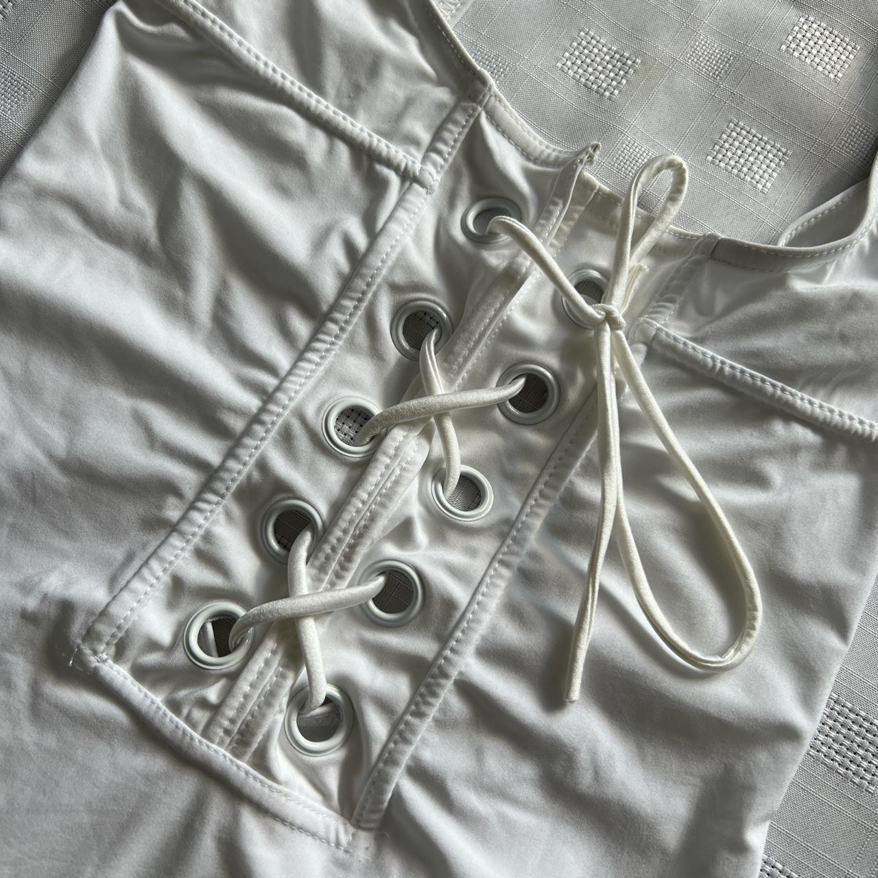 Women's White Swimsuit-one-piece | Depop