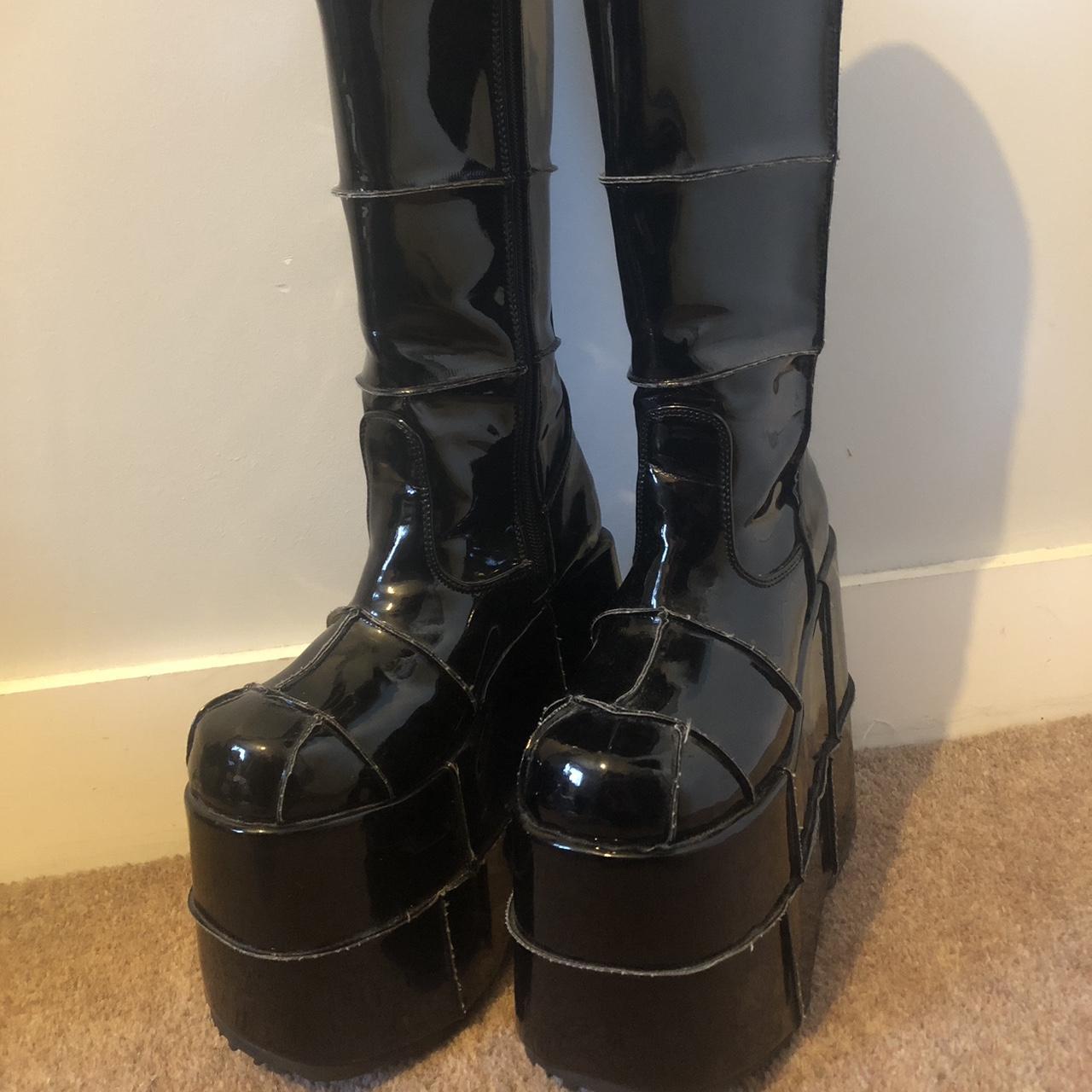demonia stack-301 platform boots size 5, 7 inch... - Depop