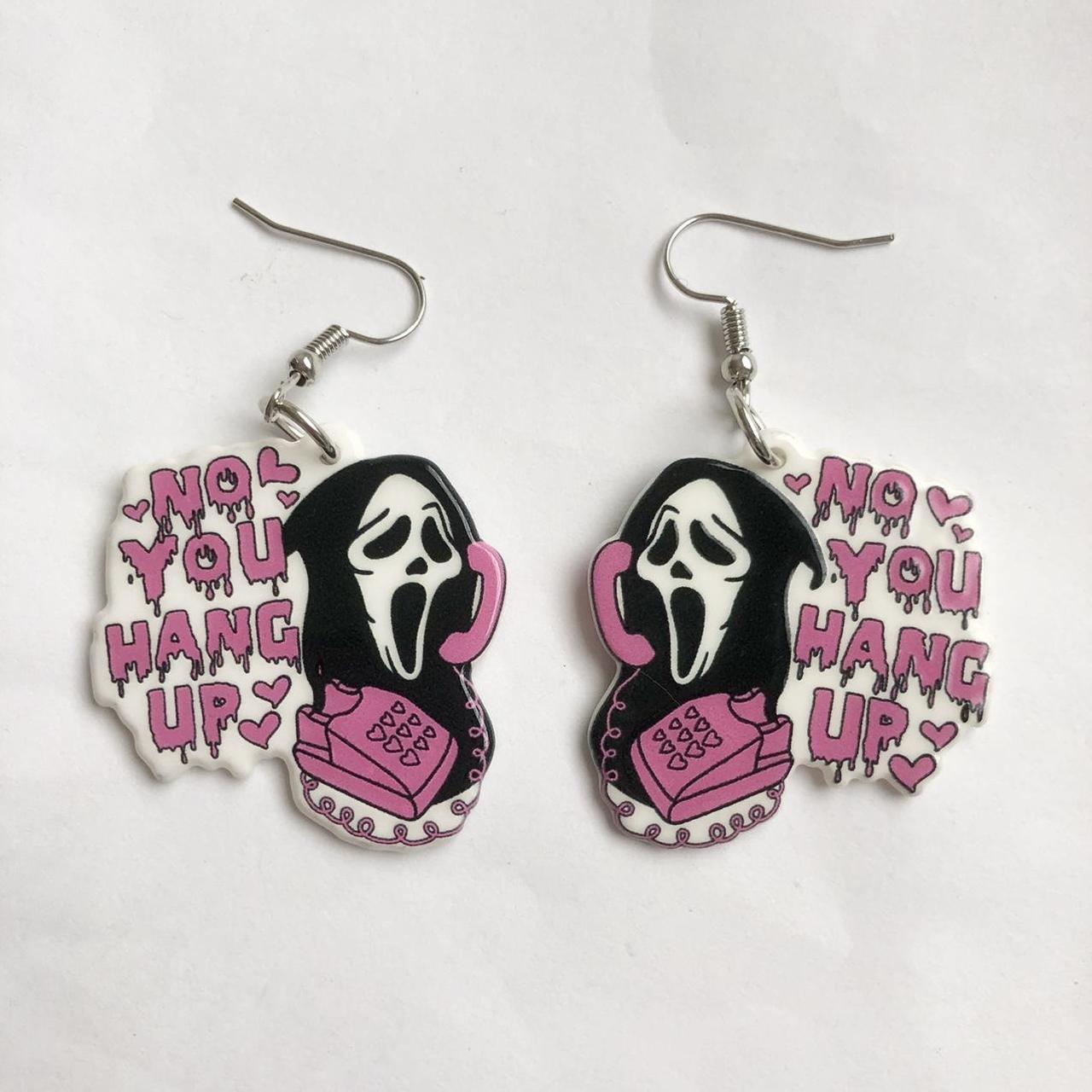 👻 no you hang up pastel acrylic ghostface silver... - Depop