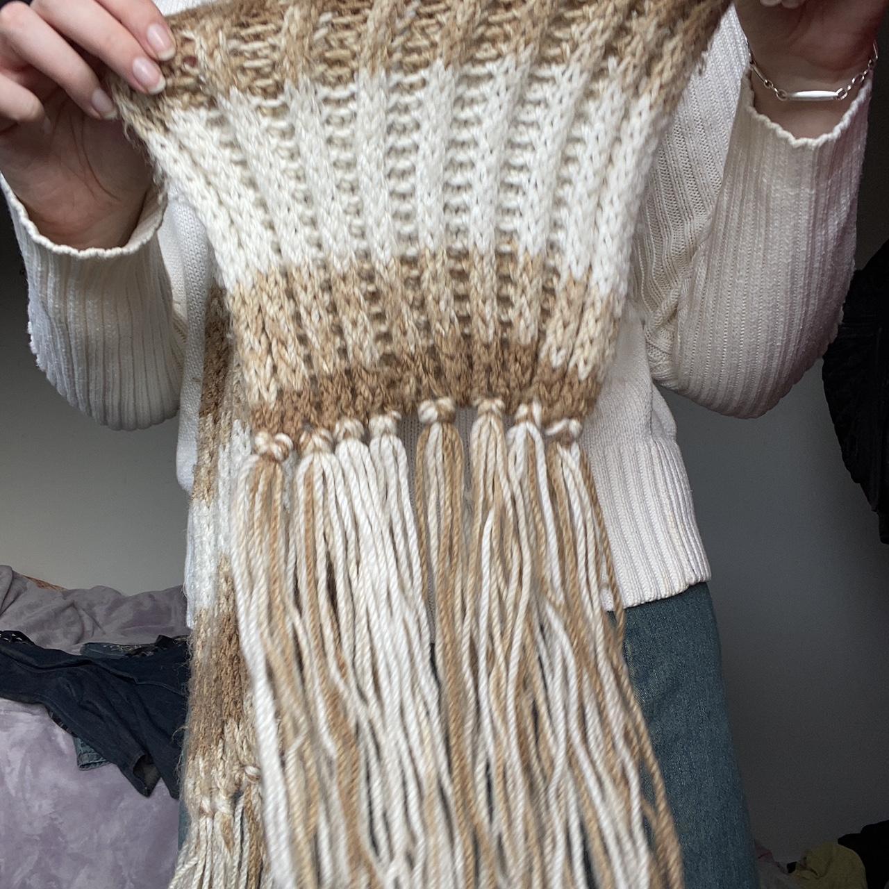 Women's Tan and Cream Scarf-wraps | Depop