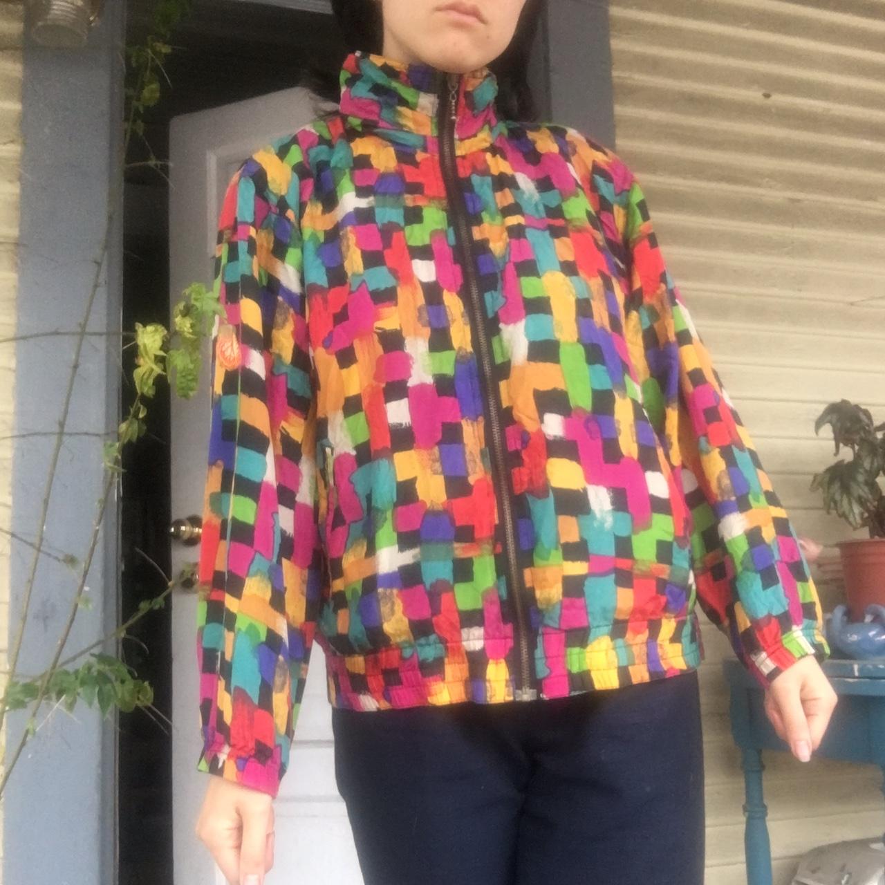 Amazing vintage 80s colorful checker print... - Depop