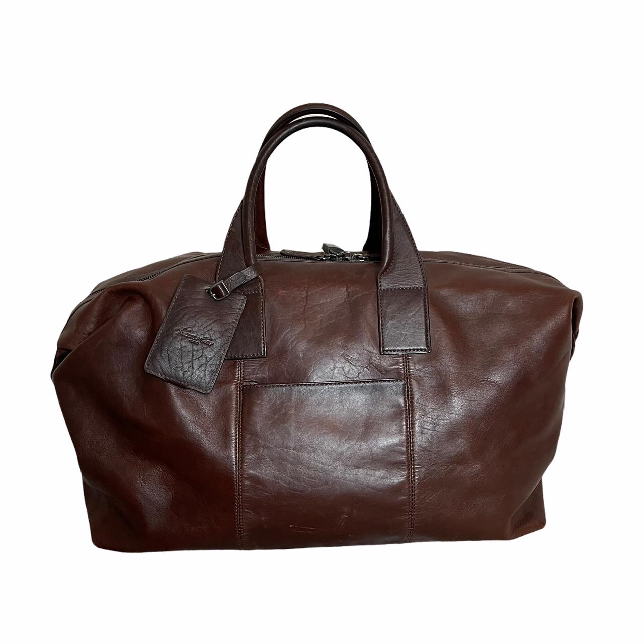 Vintage Kenneth Cole genuine leather travel bag,... - Depop