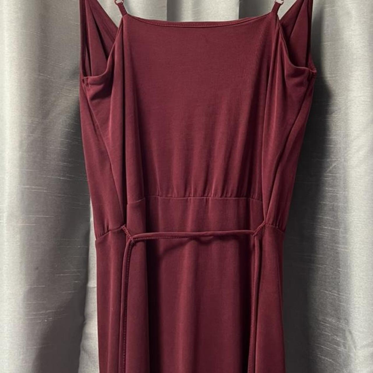 Long Burgundy/Red Figure Hugging Oasis... - Depop