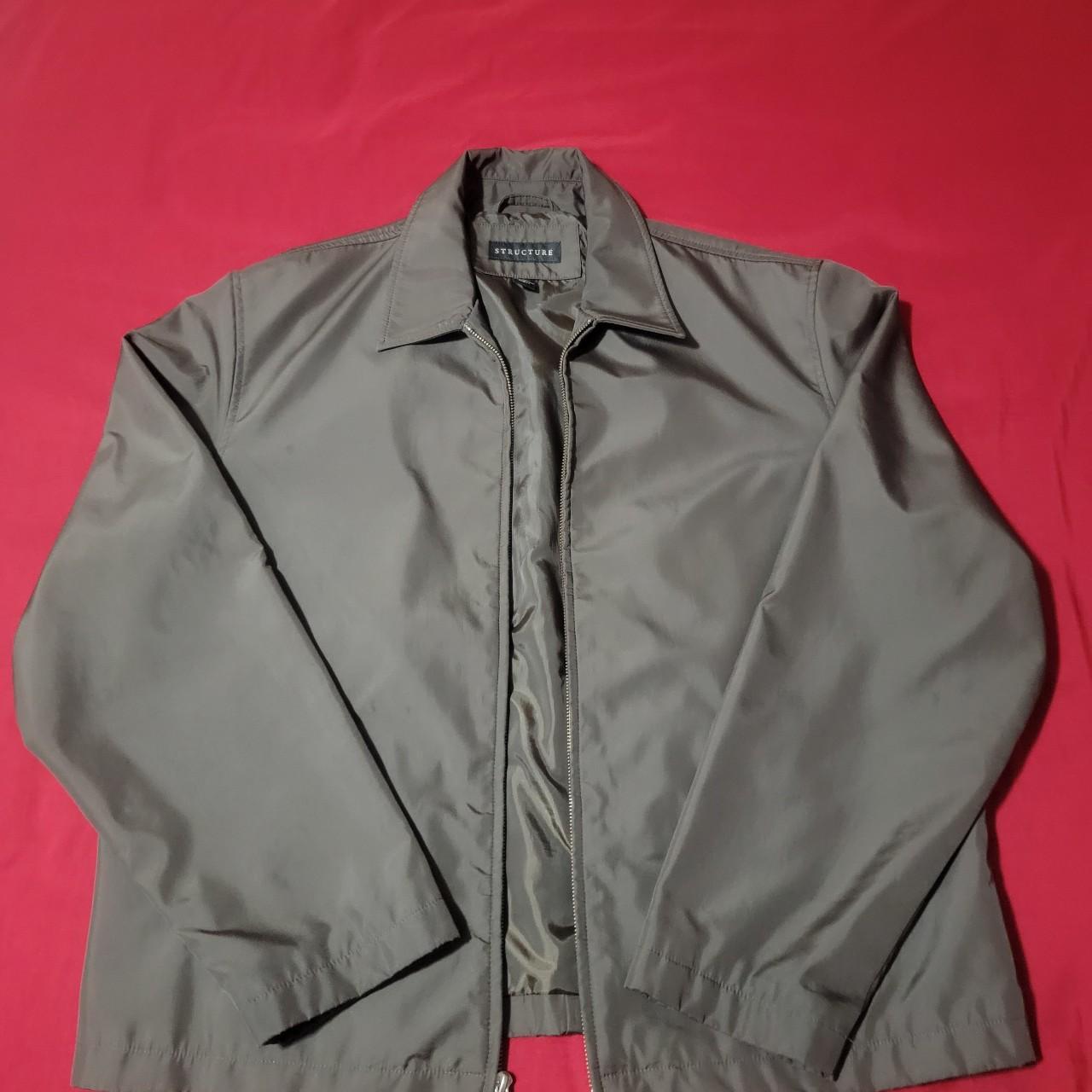 Brown sliky jacket from structure goes well with... - Depop