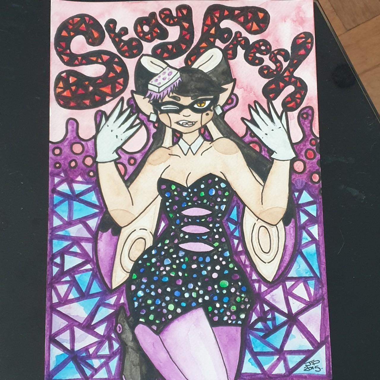 Splatoon varied A4 watercolour paintings #splatoon... - Depop