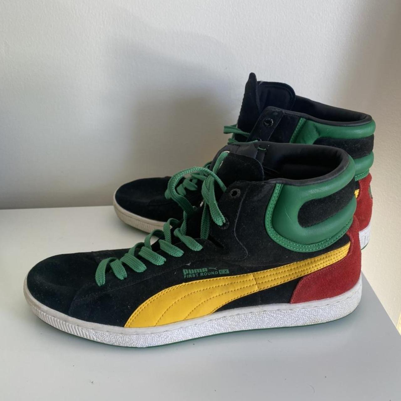 Puma First Round Ex High Top Sneakers Suede... - Depop