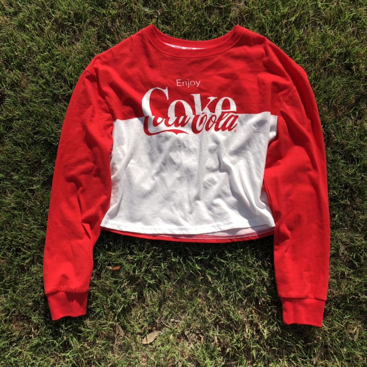 Coca-Cola Women's Red and White Shirt | Depop