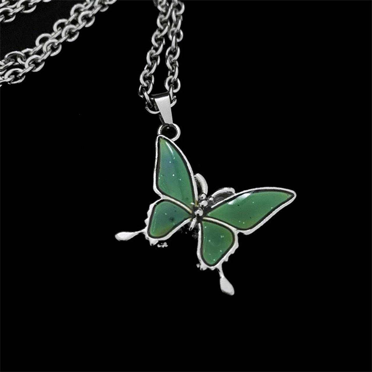 Butterfly Necklace changes color depends on the... - Depop