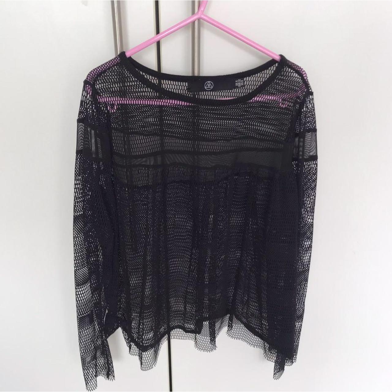 Lovely mesh top with different meshed... - Depop