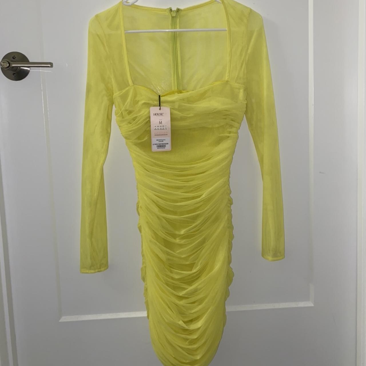 House of CB yellow mesh mini dress! Perfect for a... | Depop