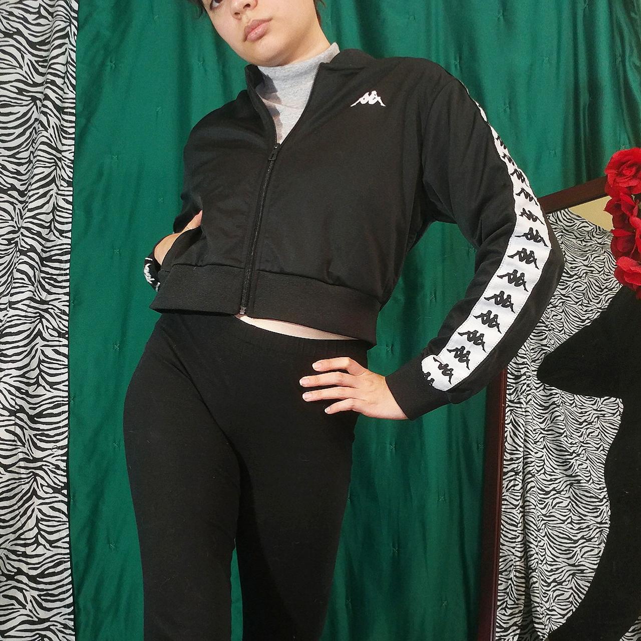 Kappa Women's Black and White Jacket | Depop