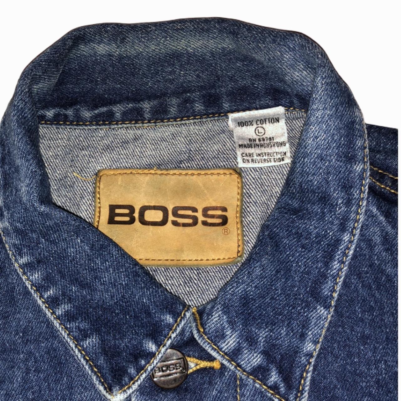 Vintage 90s Boss Denim Jacket Size: L fits like a M... - Depop
