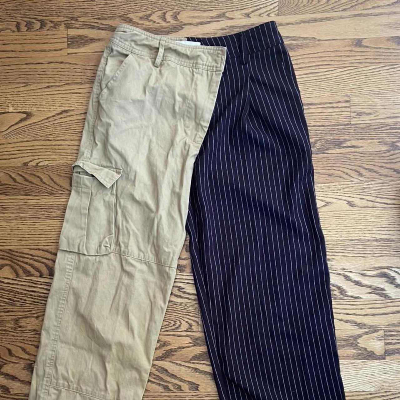 super cute pinstripe cargo pant y2k vintage style - Depop