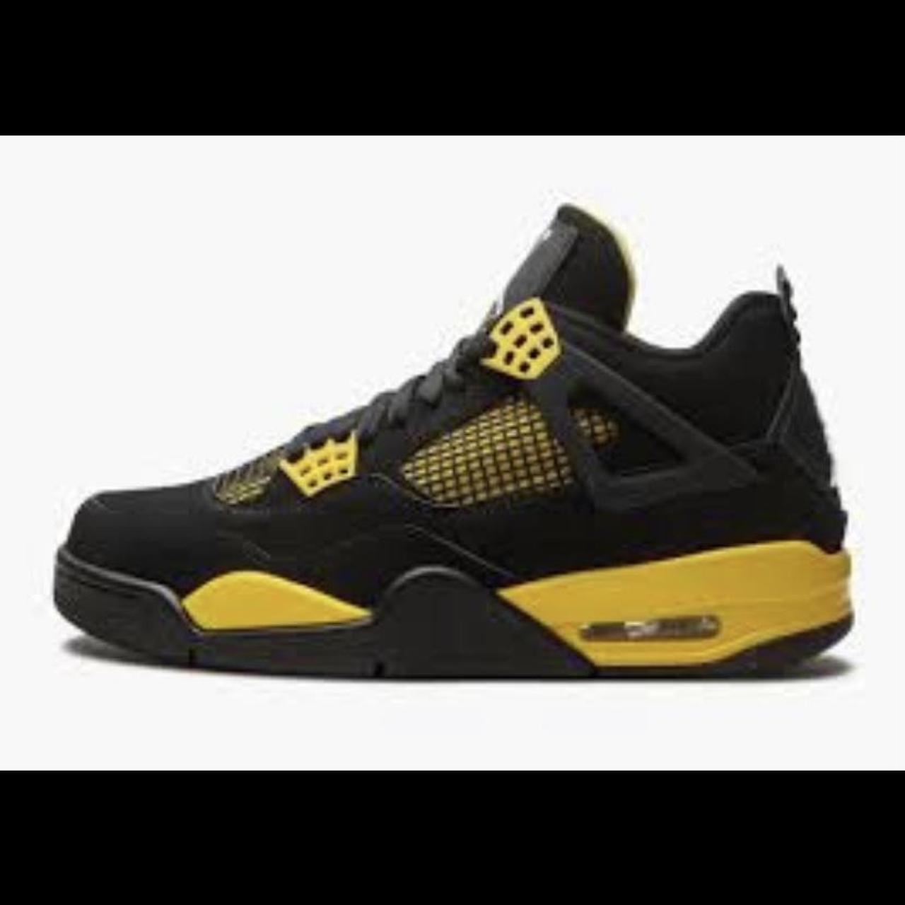 yellow thunder jordan 4 size kids 4.5y fits 6... - Depop