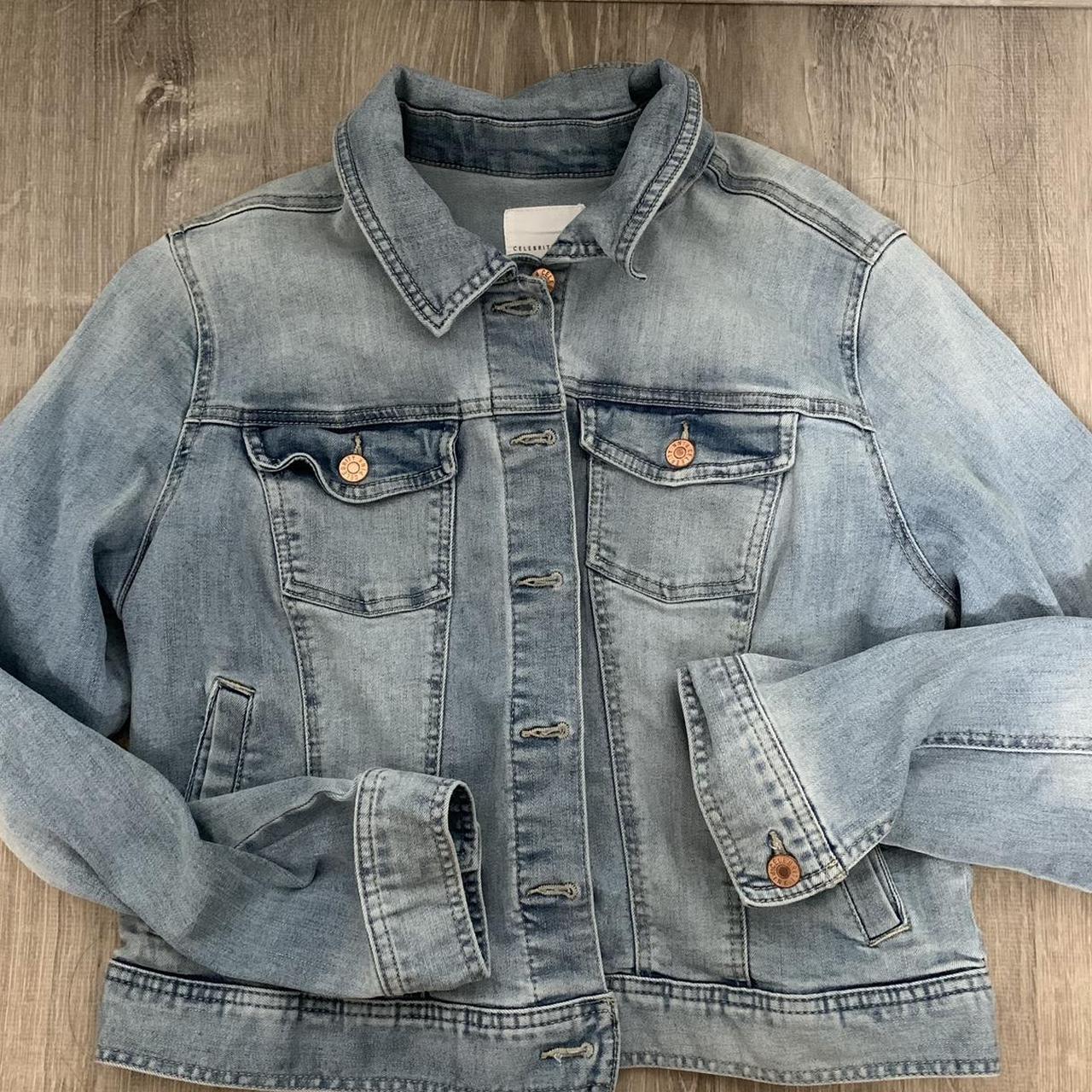 Light wash jean jacket has pockets size large -fits... - Depop