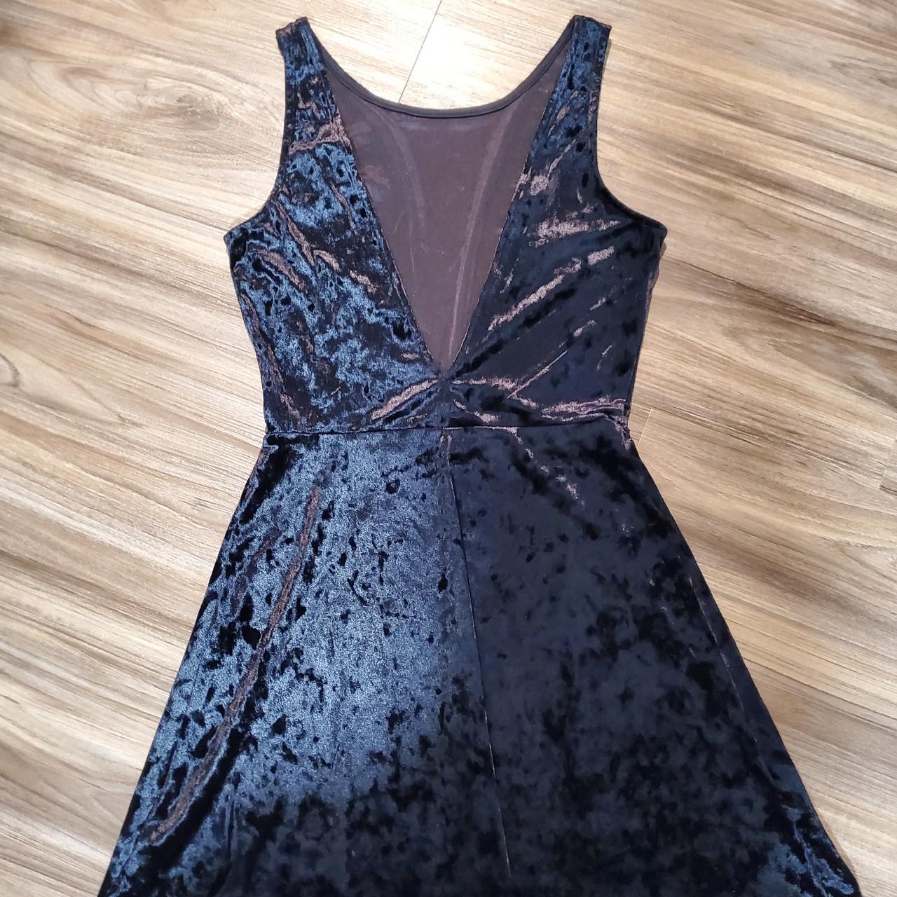 Crushed velvet deep cut dress Super cute cut and... - Depop