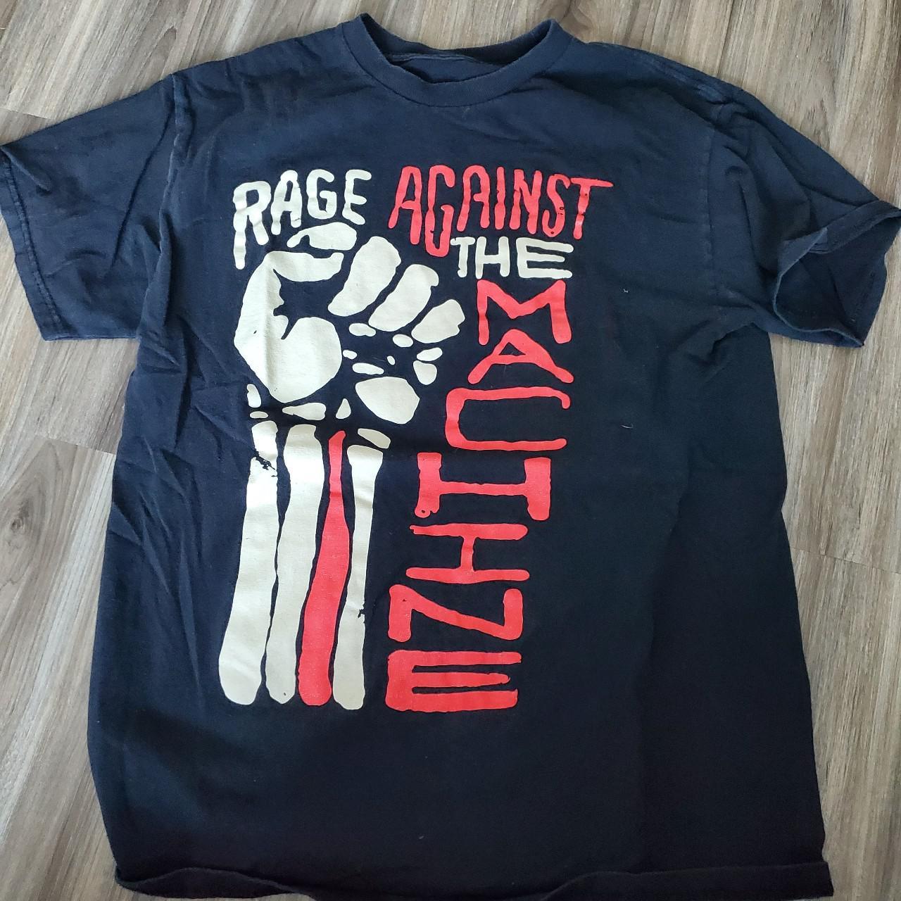 Rage Against the Machine fist logo shirt Black... - Depop