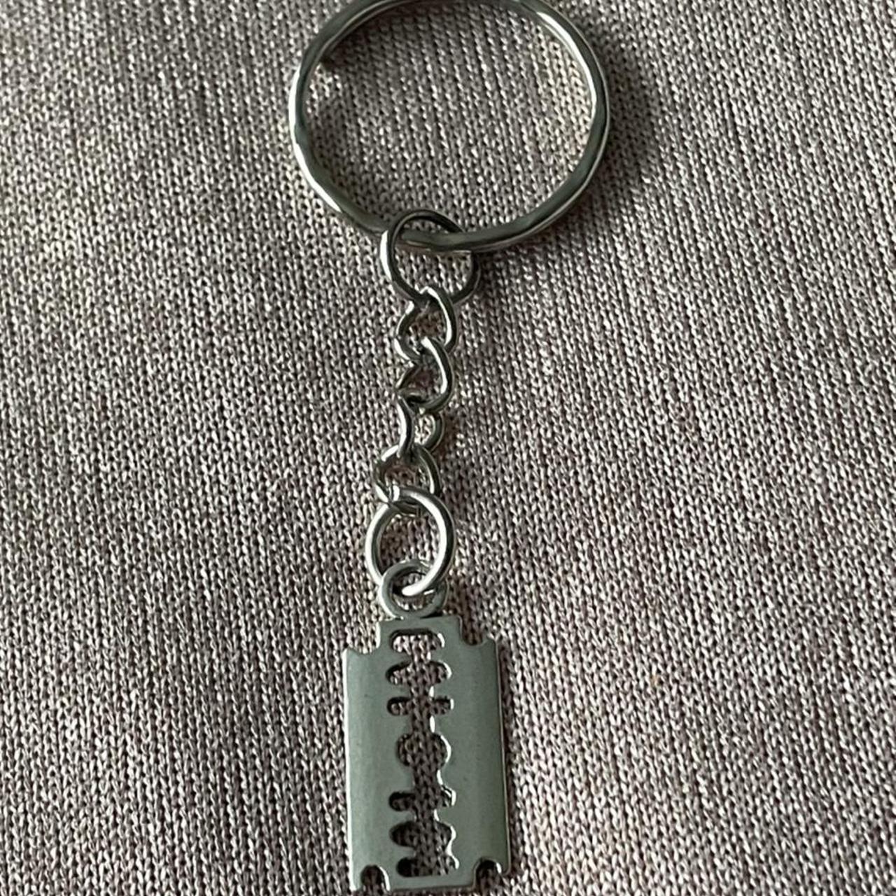 Handmade Razor Blade Charm On A Keychain /... - Depop