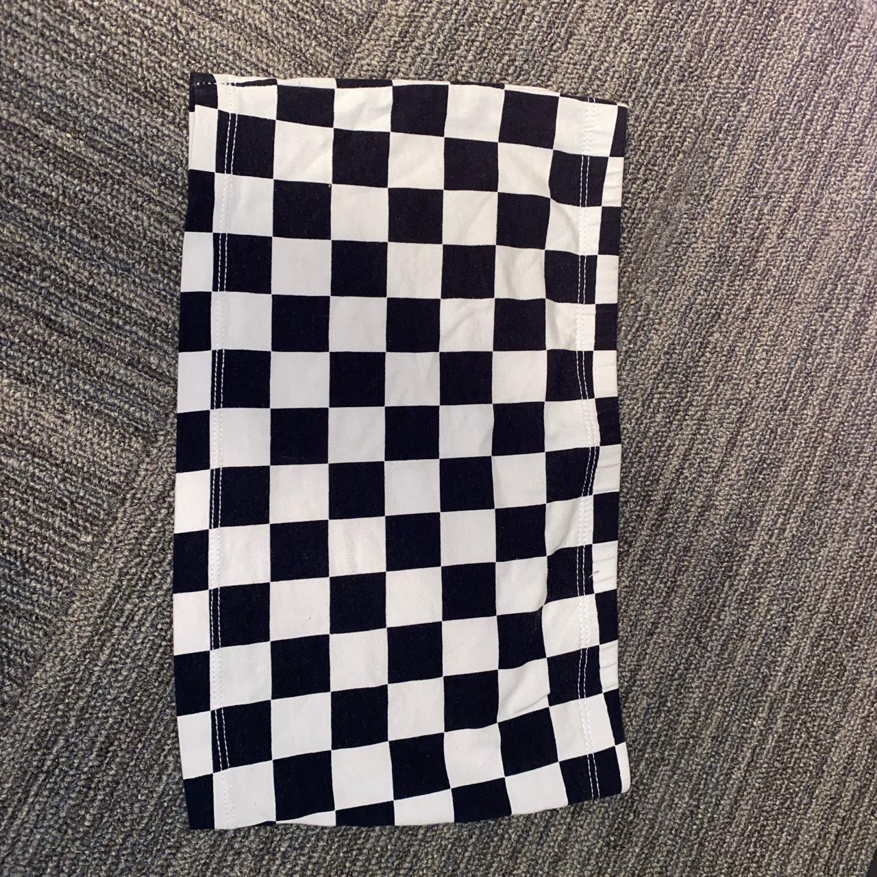 Checkered black and white tube top from forever 21.... - Depop