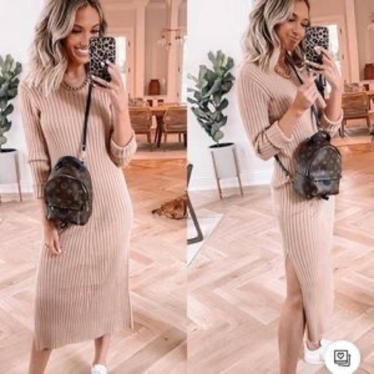 New Wayf hollie bff collection camel tan sweater... - Depop