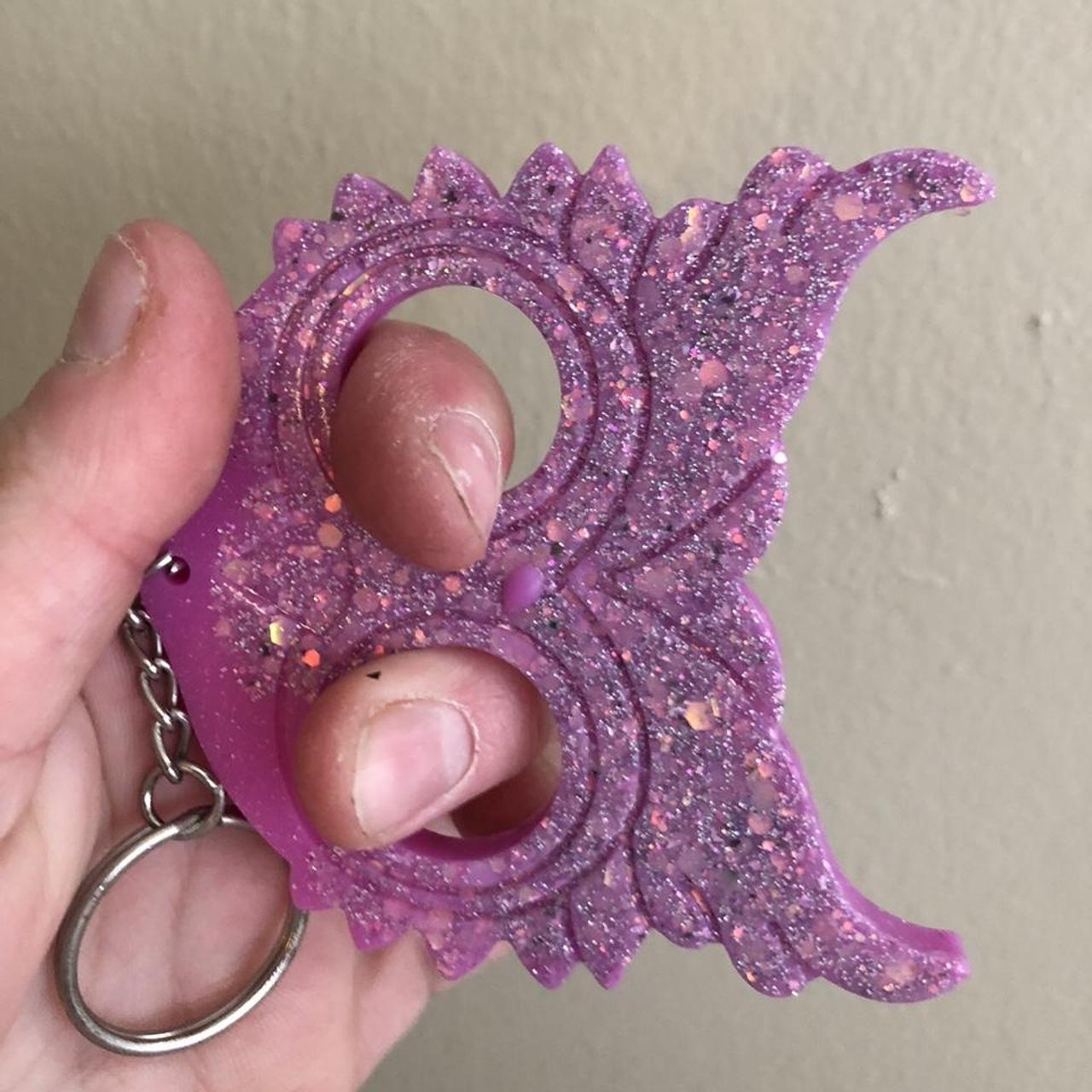 bubble gum pink self defense owl keychain. Handmade... - Depop