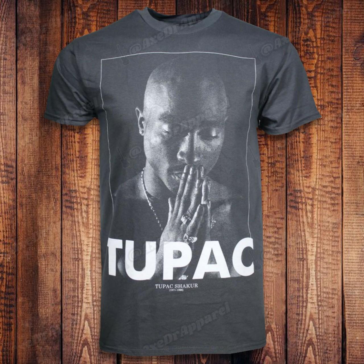 Tupac Praying Charcoal Heather T-Shirt - Multiple... - Depop