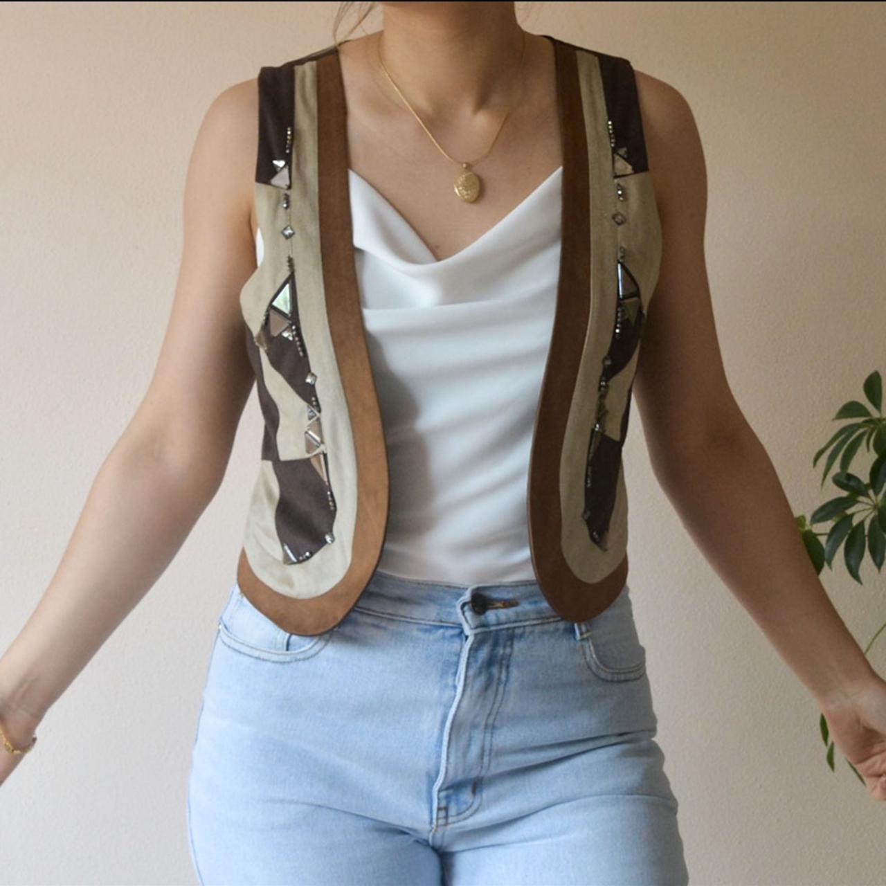 Insane suede feel vest! 👏👏🤠 small tessellated... - Depop