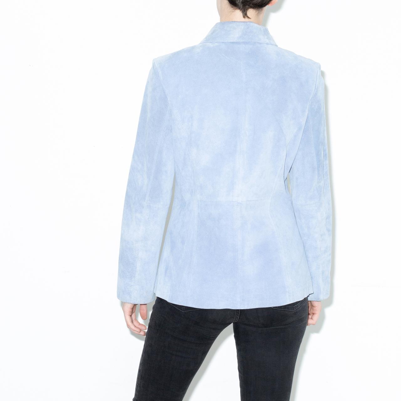 periwinkle blue suede jacket of your... - Depop