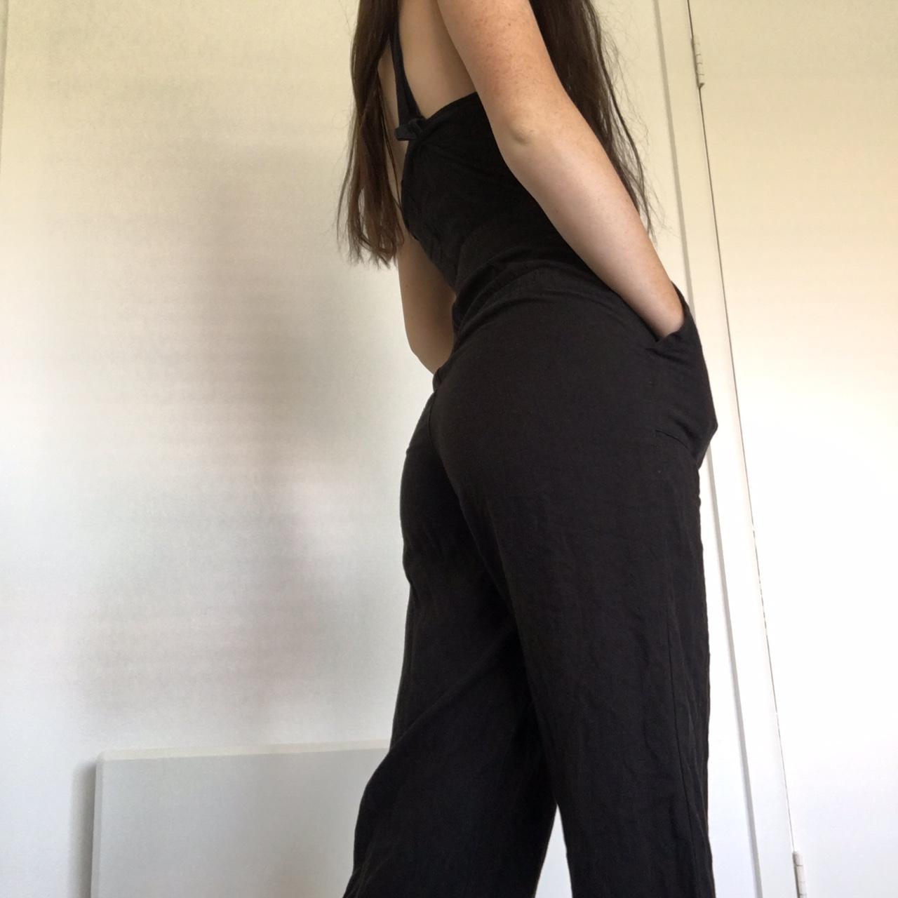 Old school black linen glassons sleeveless... - Depop