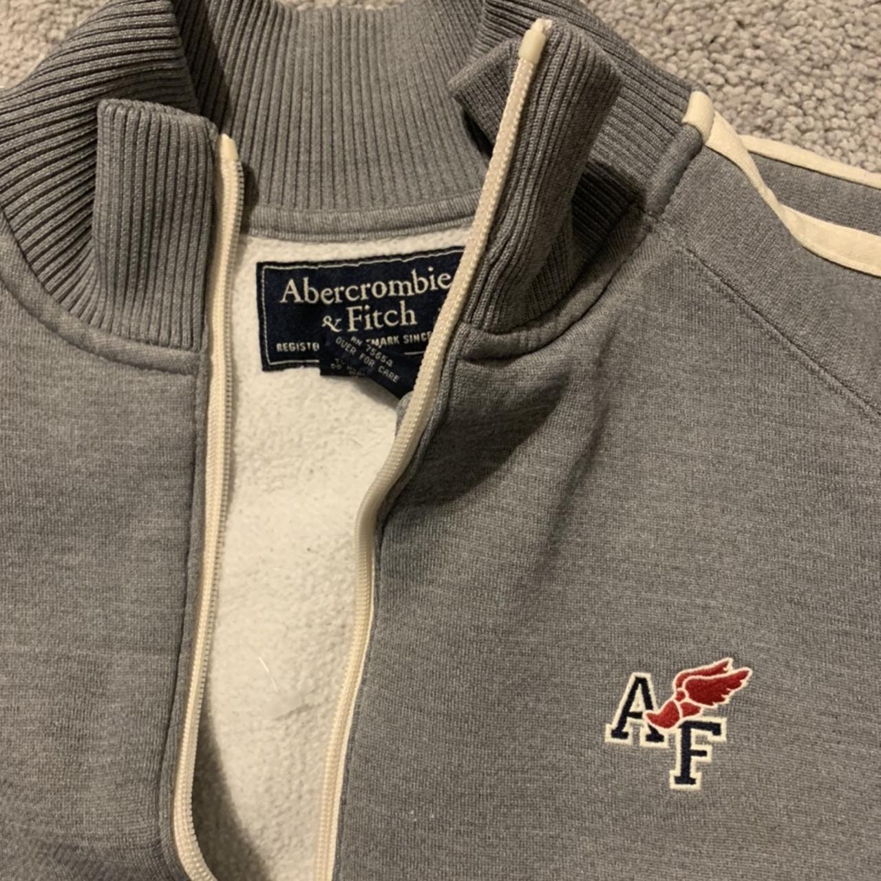 Abercrombie & Fitch Men's Grey and Cream Jacket | Depop