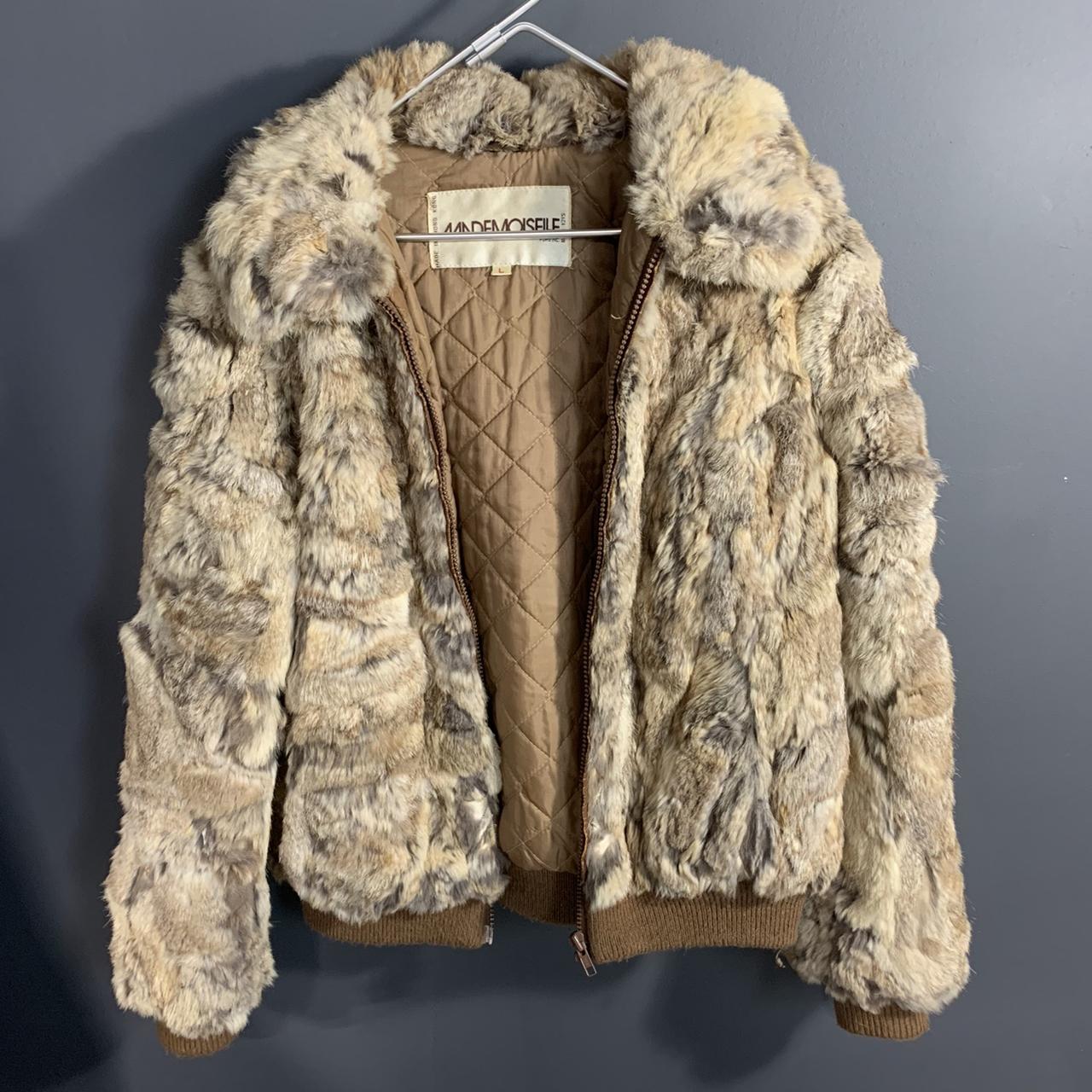 Vintage Mademoiselle Rabbit Fur Coat Size... - Depop