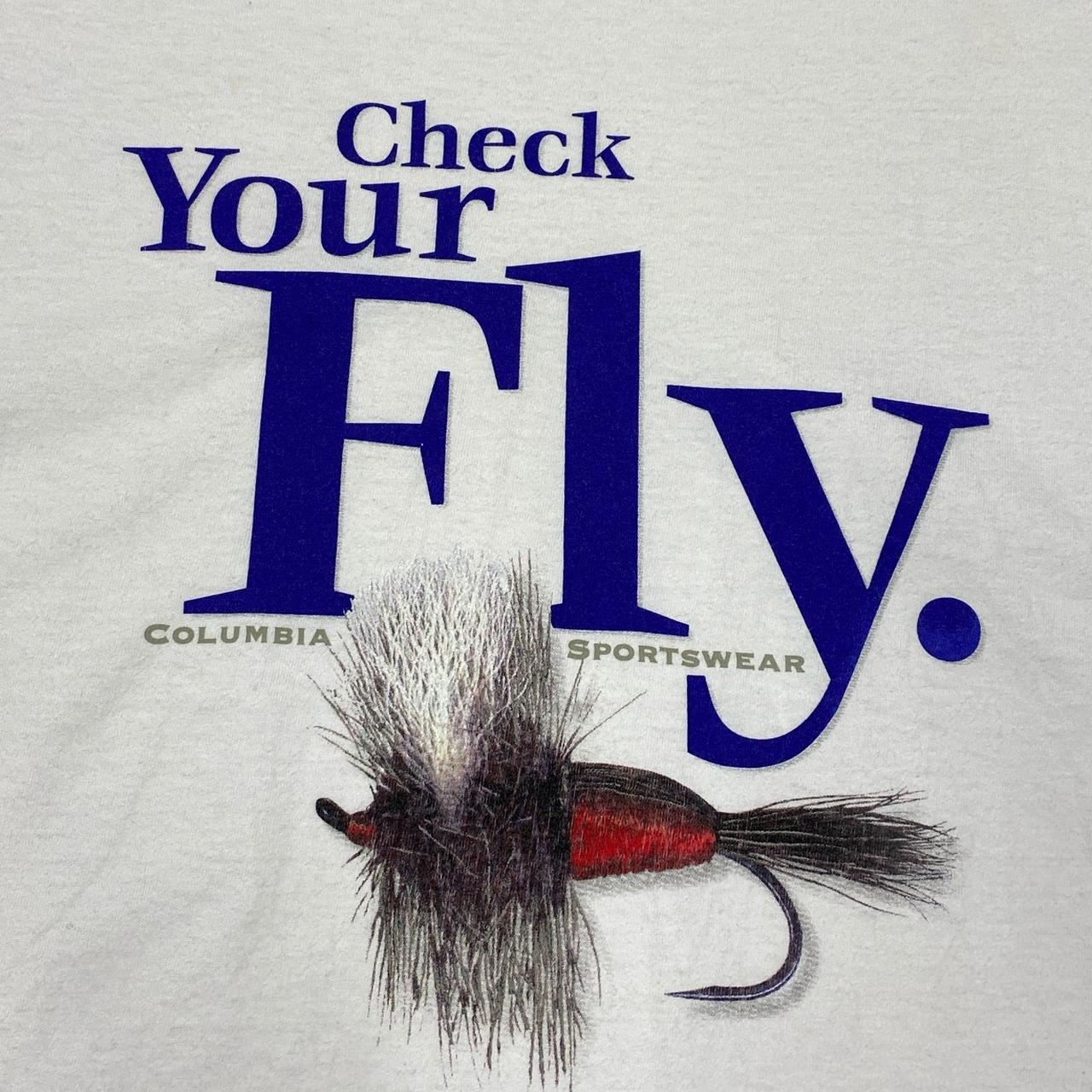 Vintage Columbia “Check Your Fly” Tee Made in USA... - Depop