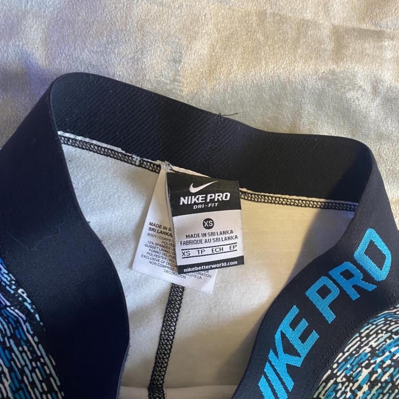 Blue and black Nike pro dri fit leggings size x... - Depop