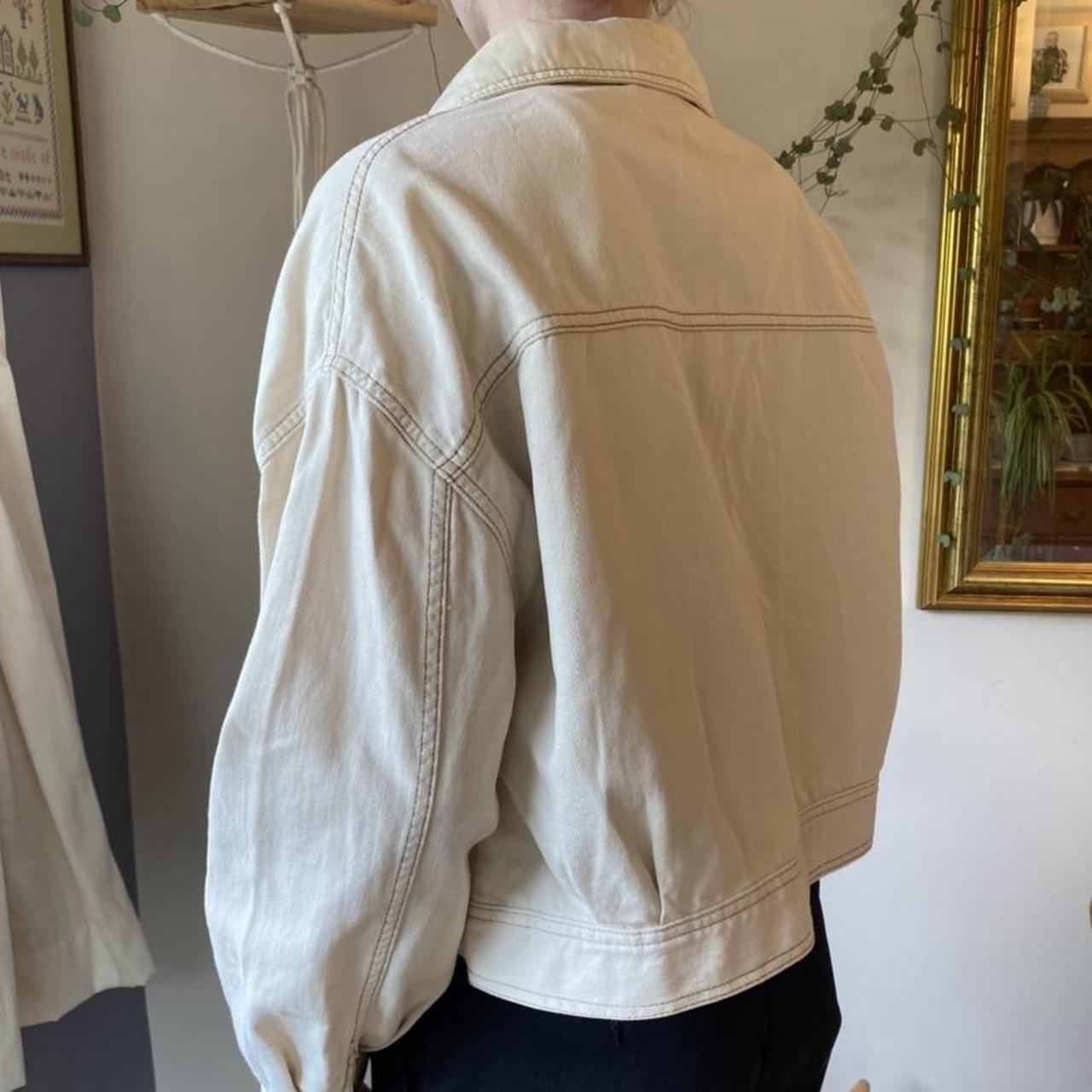 Cream lightweight cropped utility jacket. Ladies... - Depop