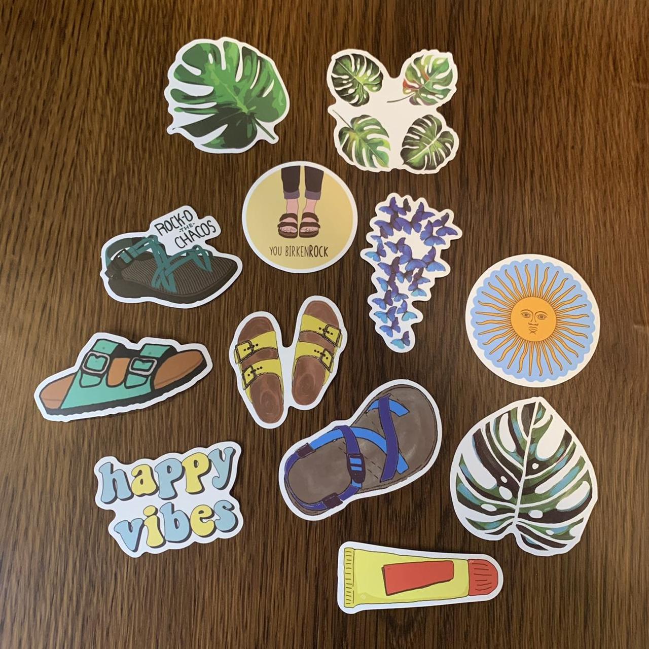12 Assorted Stickers // Outdoorsy, Chacos Sandals,... - Depop