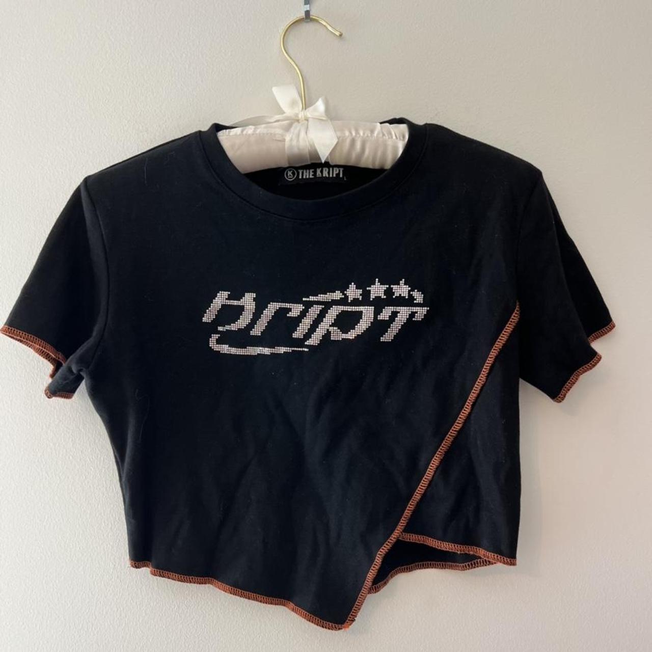 #THEKRIPT cropped bedazzled tee - Depop