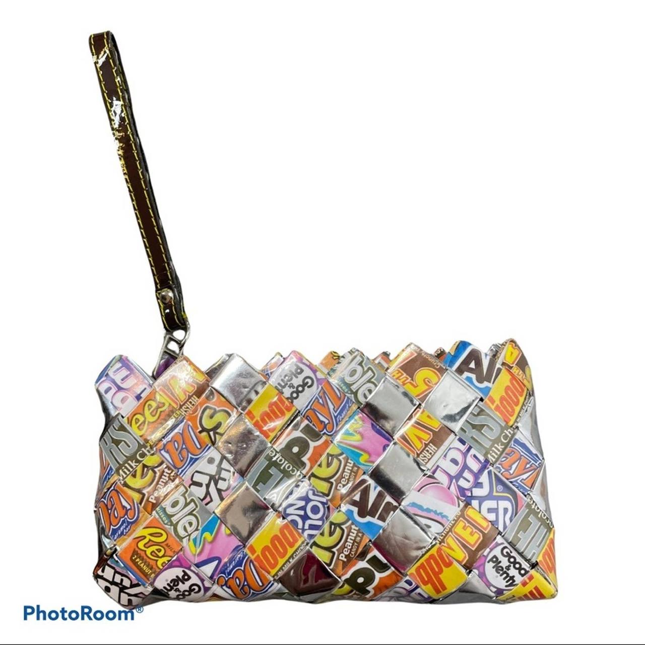 Nahui Ollin Multicolored Candy wrapper Zip... - Depop