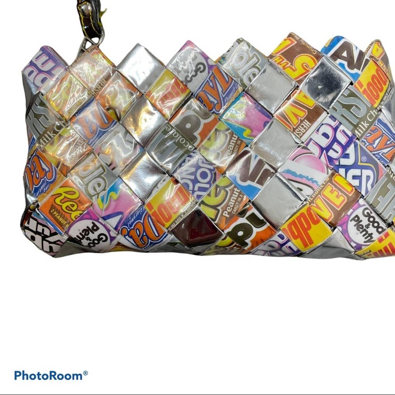 Nahui Ollin Multicolored Candy wrapper Zip... - Depop