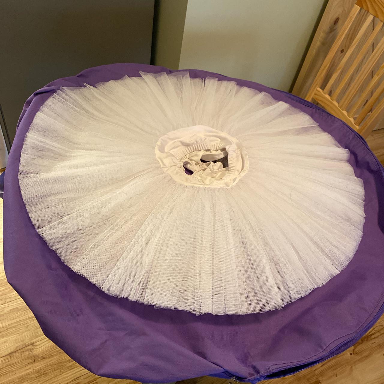 White practice tutu for ballet rehearsal with the... - Depop