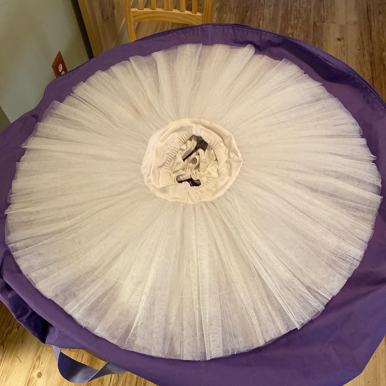 White practice tutu for ballet rehearsal with the... - Depop