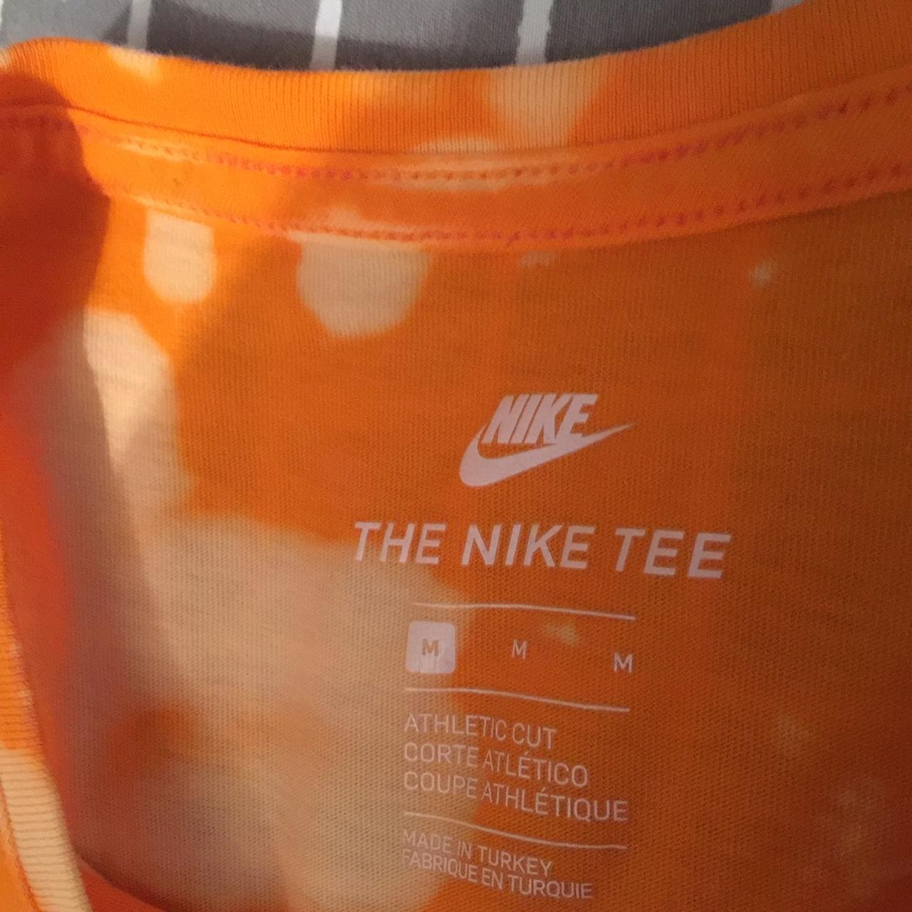 Orange bleached Nike tee. Medium. Make me an offer,... - Depop